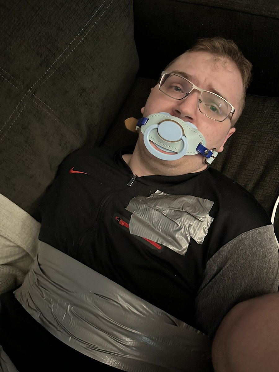Switchy Bear on Twitter: "Someone got a little tied up 🥰 @diaperboyblake duct taped inspired by ...
