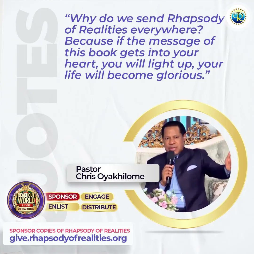 Rhapsody of Realities Daily Devotional on Twitter: "𝗥𝗘𝗔𝗖𝗛𝗢𝗨𝗧 𝗪𝗢𝗥𝗟𝗗 𝗤𝗨𝗢𝗧𝗘𝗦 💬 🎯 TAKE ACTIONS TODAY ...