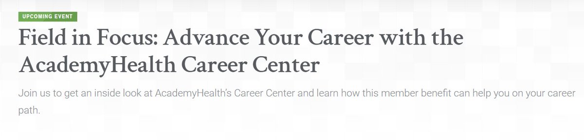 AcademyHealth on Twitter: "Join us on May 18th at 1:00 pm ET for a members-only webinar on the ...