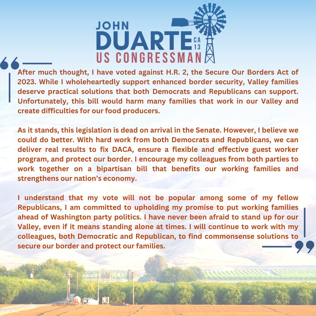 Rep. John Duarte (CA-13) on Twitter: Rep. John Duarte (CA-13) on Twitter: