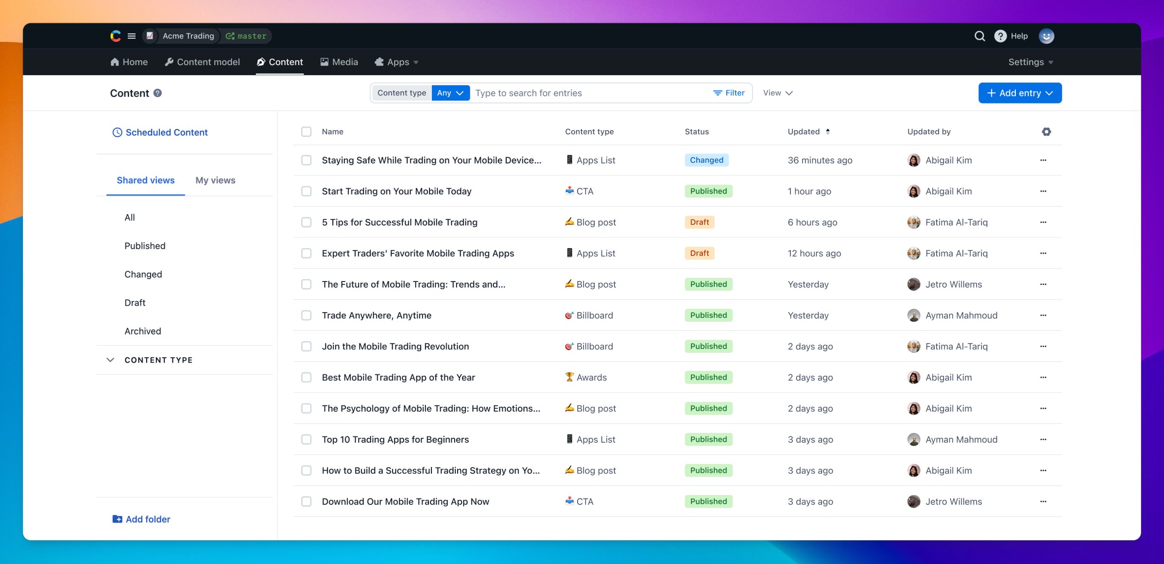 Contentful (@contentful) / Twitter
