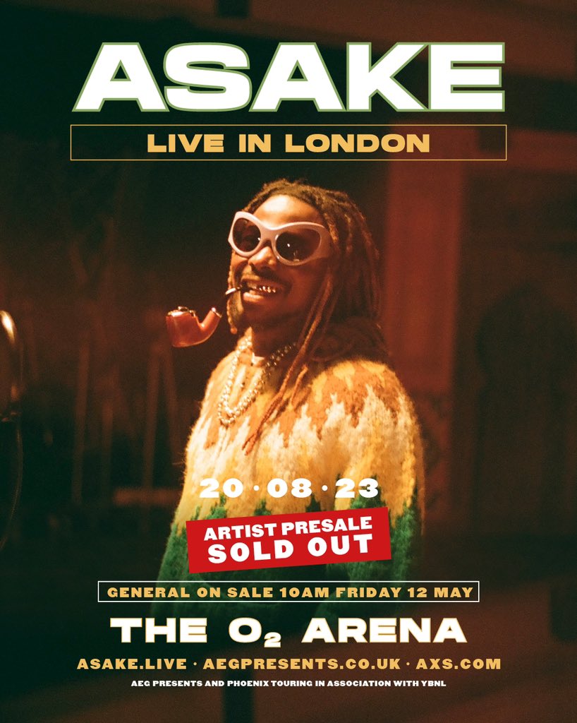 ChartsAfrica 📊 on Twitter: "RT @asakemusik: My UK family - Artist Presale to @theo2london Show ...