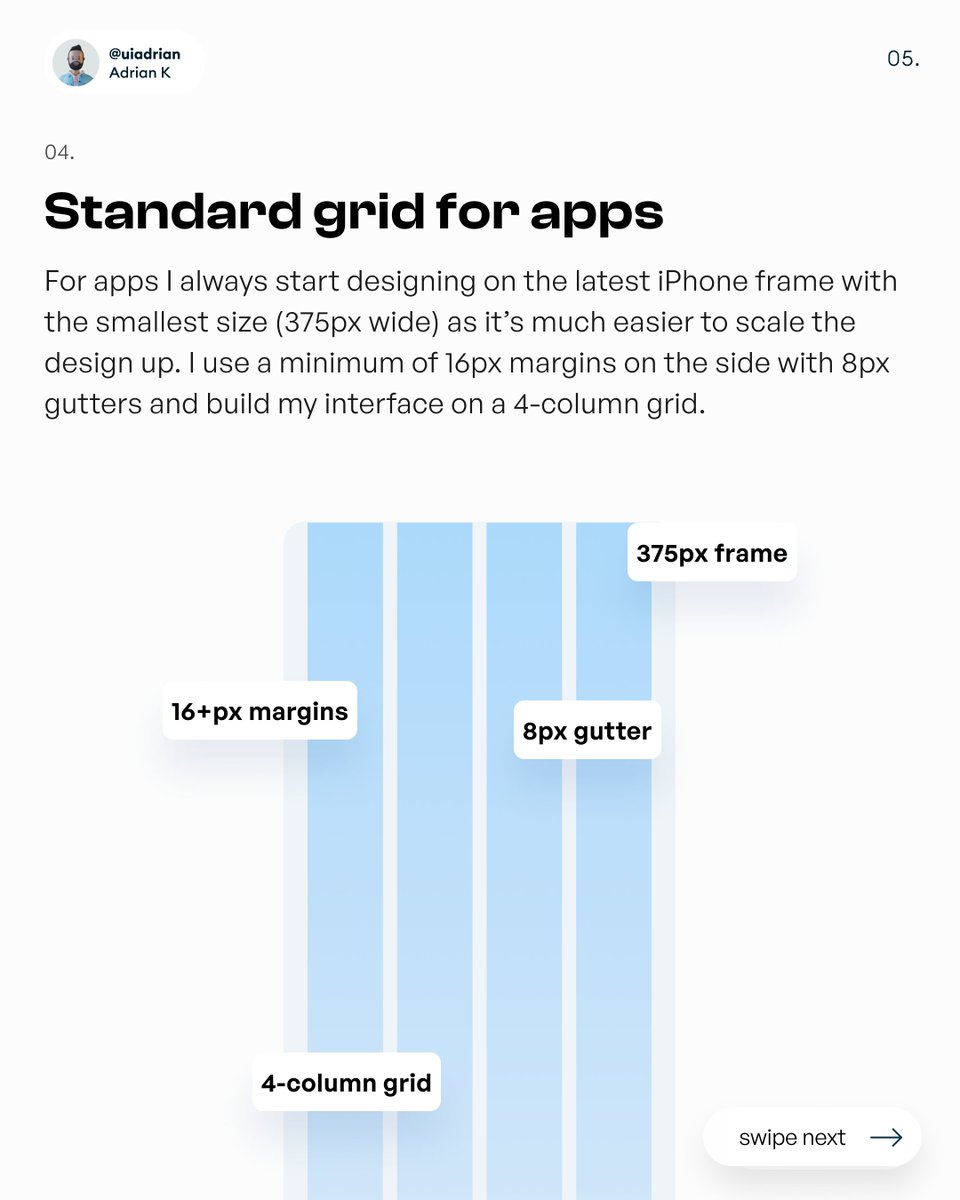 Quick tips to master grids in UI 👇 - المسلسل من UI Adrian @uiuxadrian - رتبها