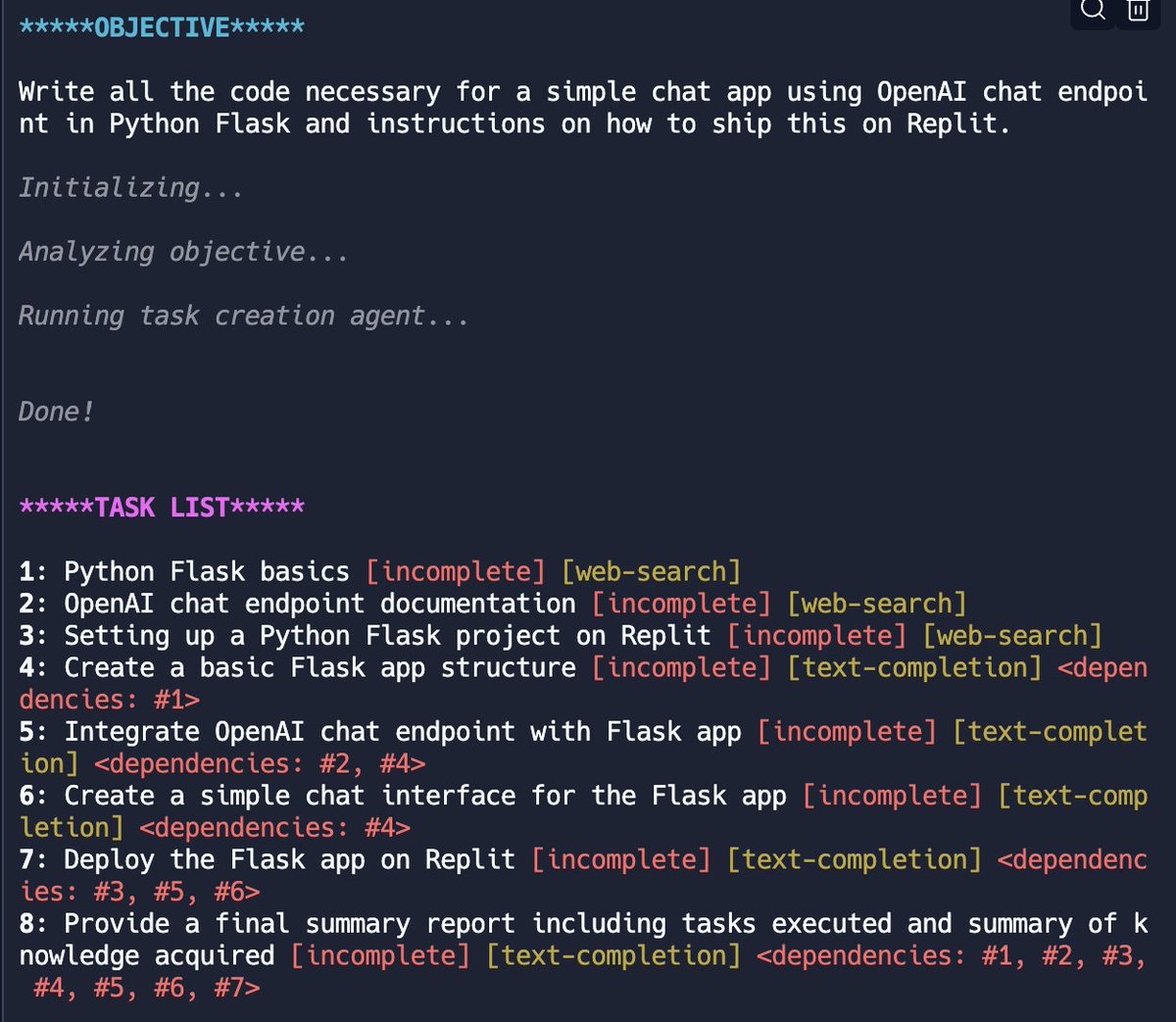 Yohei on Twitter: "Oooh just got @babyagi_* to write code, and it seems pretty promising ...