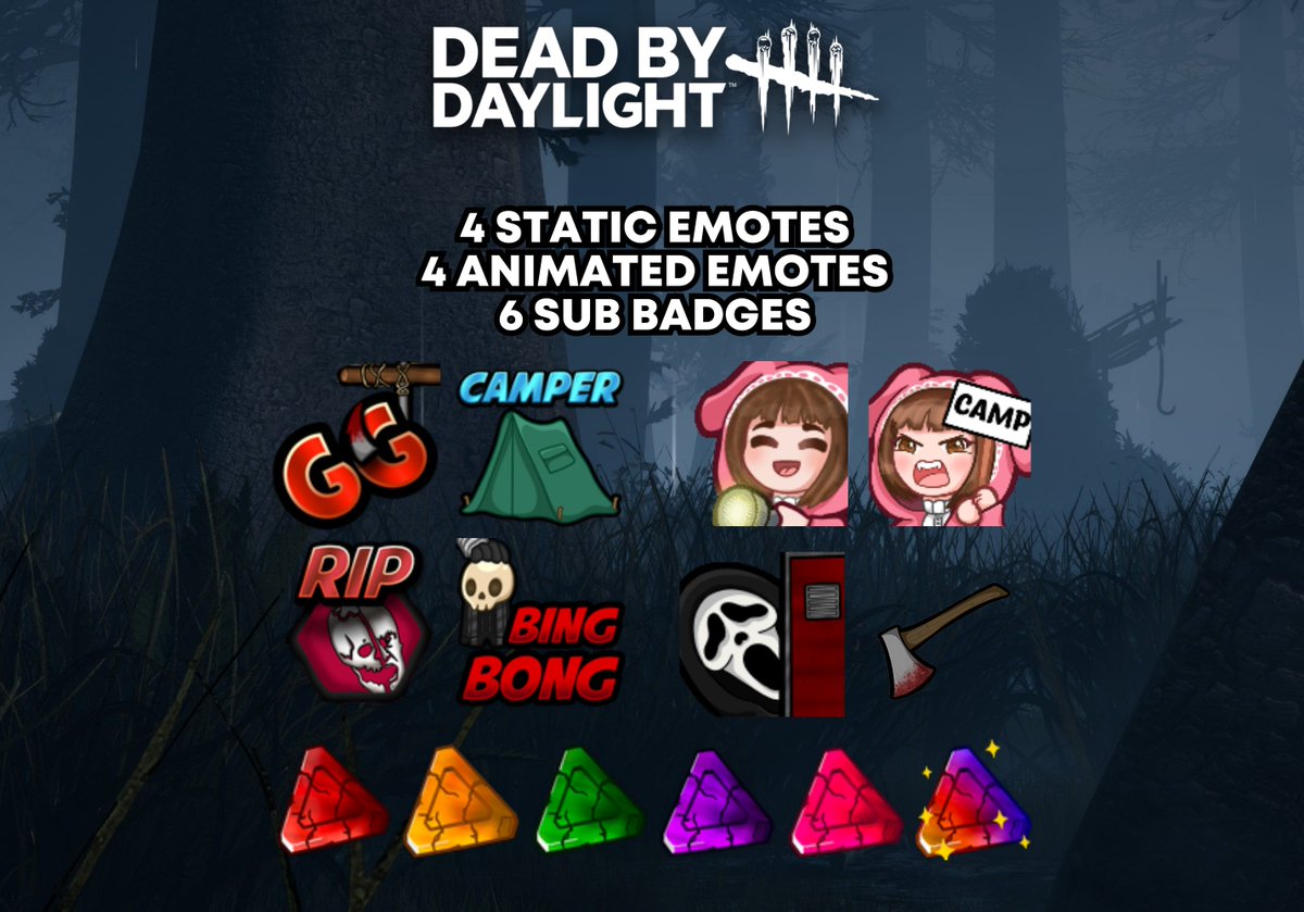 BlondeChipmunk 🌸 Emote Artist on Twitter: "The full set of everything for the DBD streaming pack!"