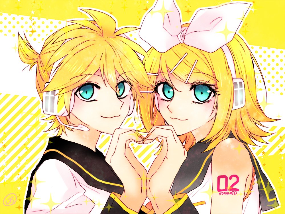 rinlen daily🧡💛 on Twitter: "RT @piapro: しおさんのリンちゃんとレンくん！2人で、手でハートを作っているのがとってもｶﾜ(・∀・)ｲｲ!!ホー！同じ表情を ...