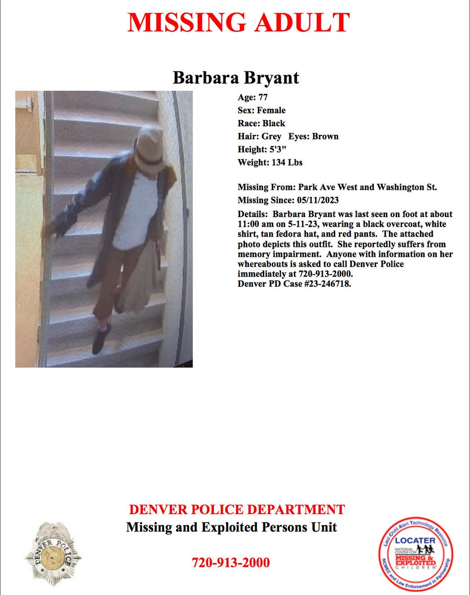 Denver Police Dept On Twitter Missingperson Read And Rt Barbara