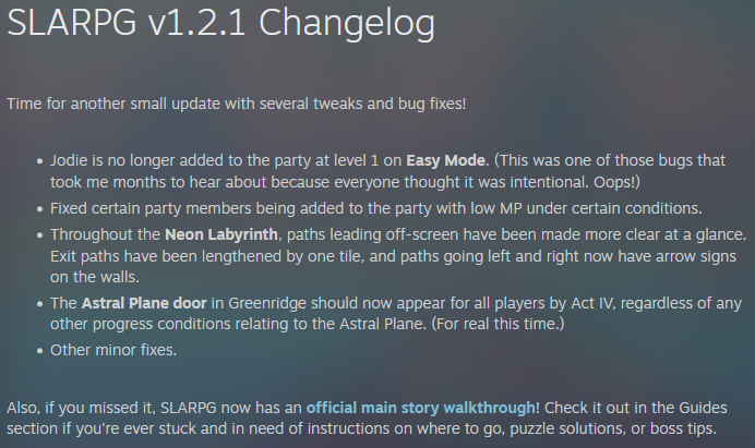 Super Lesbian Animal RPG on Twitter: "The version 1.2.1 update for SLARPG is now live with ...