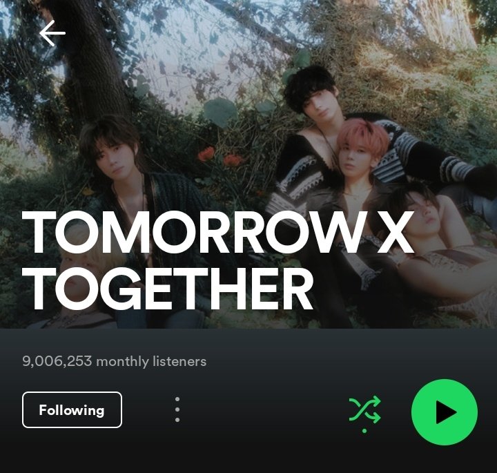 TXT Charts ⚡ on Twitter: ".@TXT_members has now reached 9,006,253 monthly listeners on Spotify 🔥"