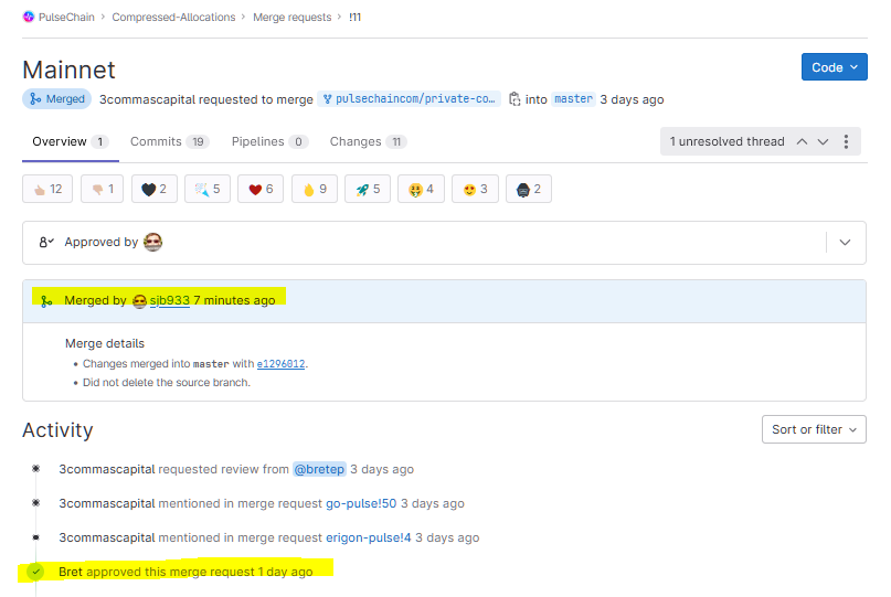 Cassius Bridges on Twitter: "#Pulsechain Gitlab Update🔥 Looks like Some of the 16 Commits and 1 ...