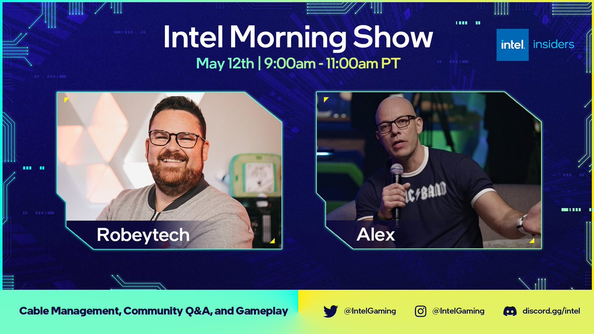Intel Gaming on Twitter: "Set your alarms for the #IntelInsiders Morning Show ⏰ Don't sleep on ...
