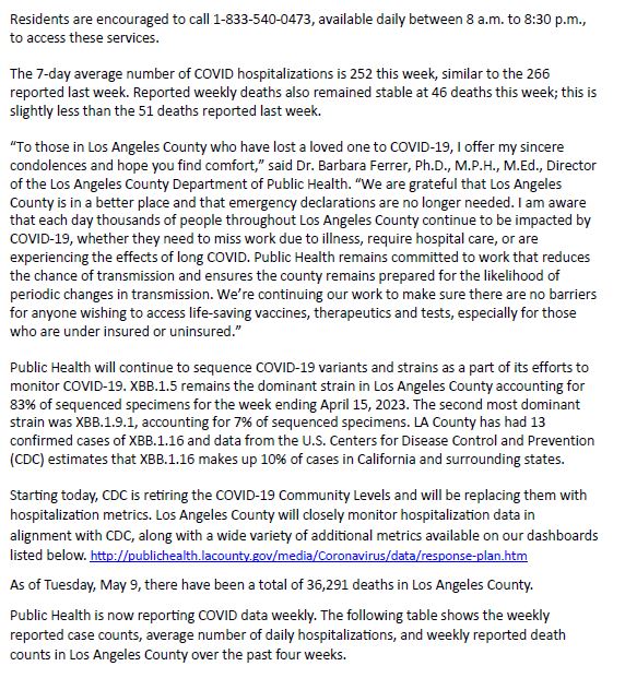 LA Public Health on Twitter: "As U.S. Emergency Declarations End, Access to COVID-19 Protections ...
