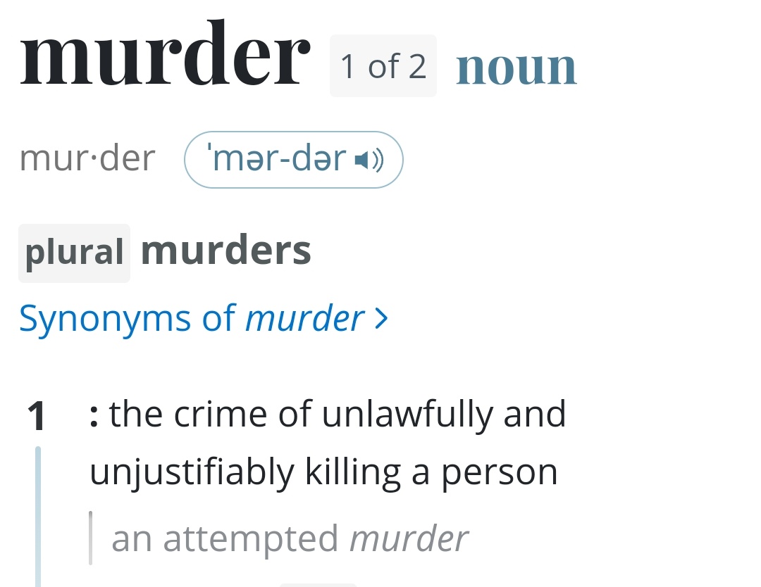 Mr. E on Twitter: "@AntonioB79 @WrittenByHanna I wish YOU learned the definition of murder ...