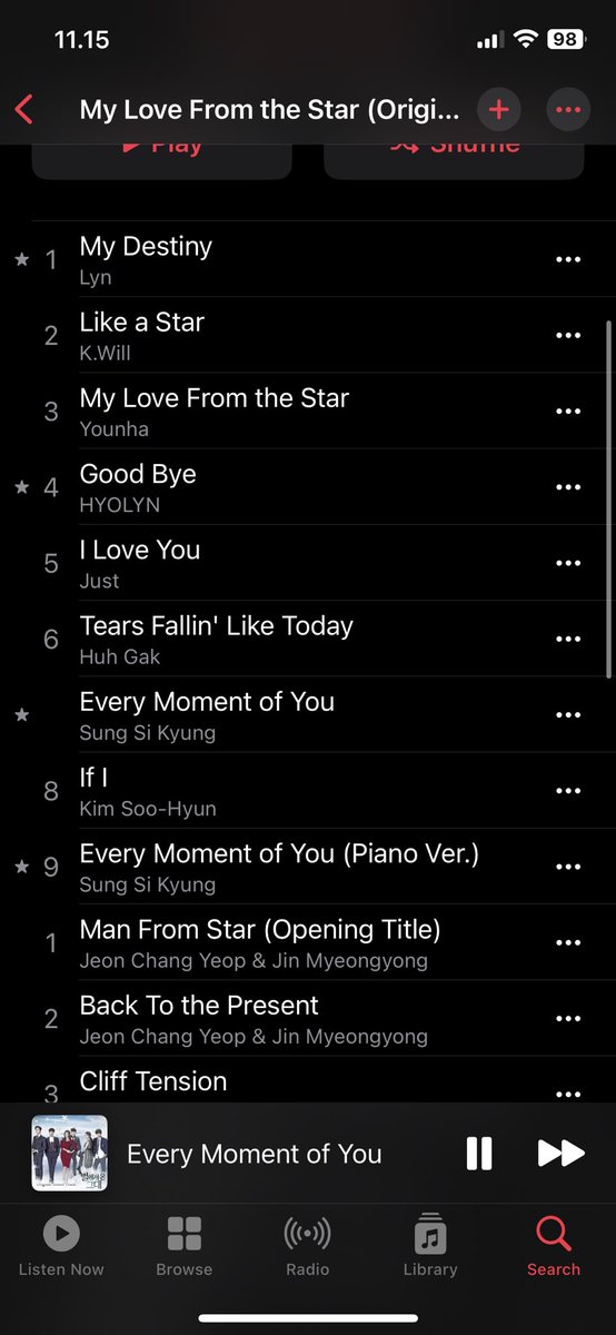 K-Drama Menfess on Twitter: "Best •kdm• ost menurut sender ost2 nya My Love from The Star, hbu?"