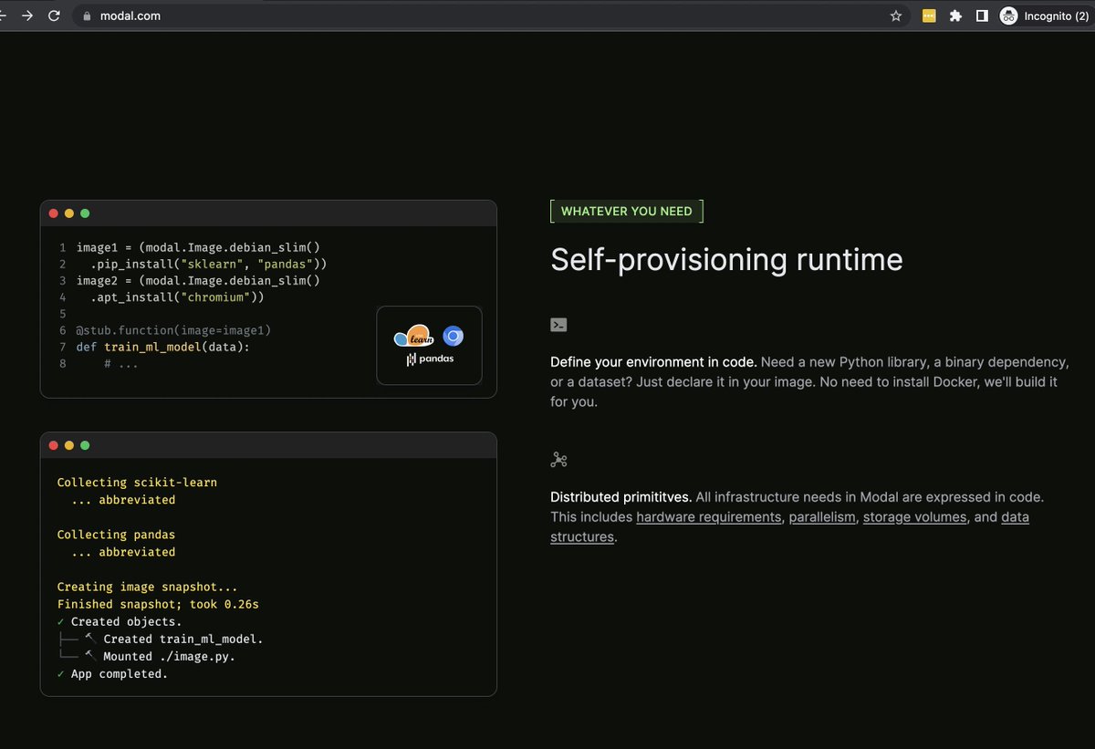 shawn swyx wang on Twitter: "just found out @modal_labs now uses "Self-Provisioning Runtimes" on ...
