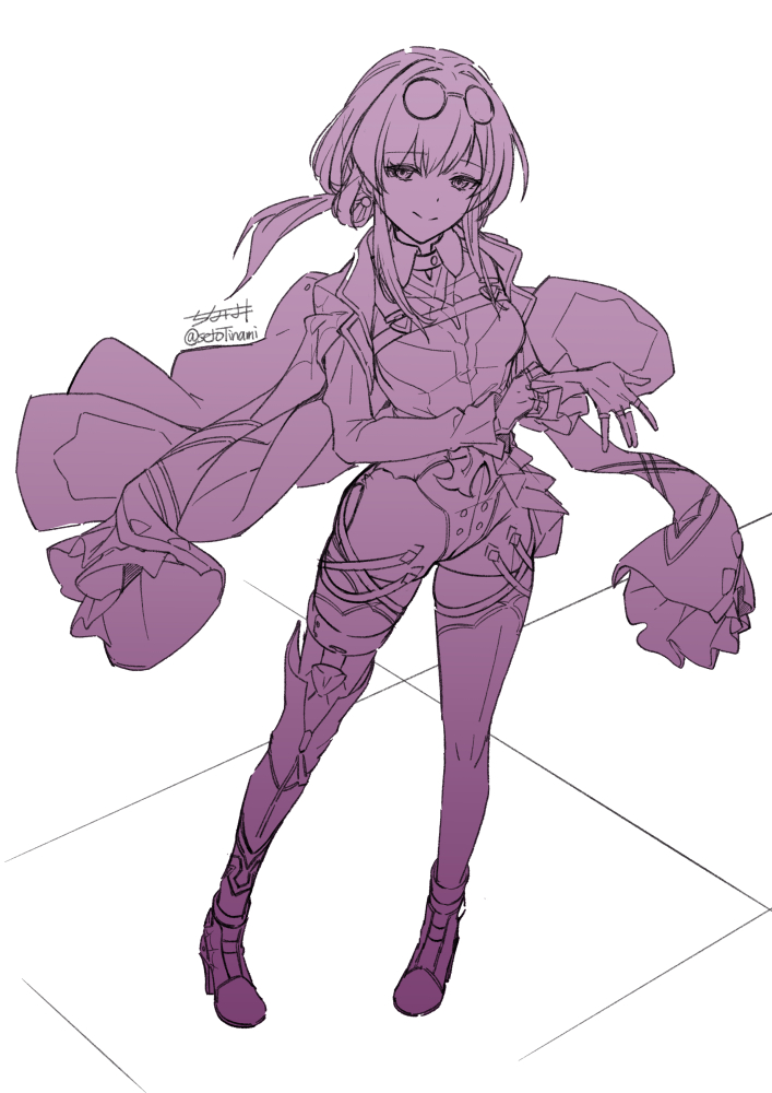 「WIPラフ 下描きしていくときはサングラス要注意ですねー🕶」|瀬戸千波のイラスト