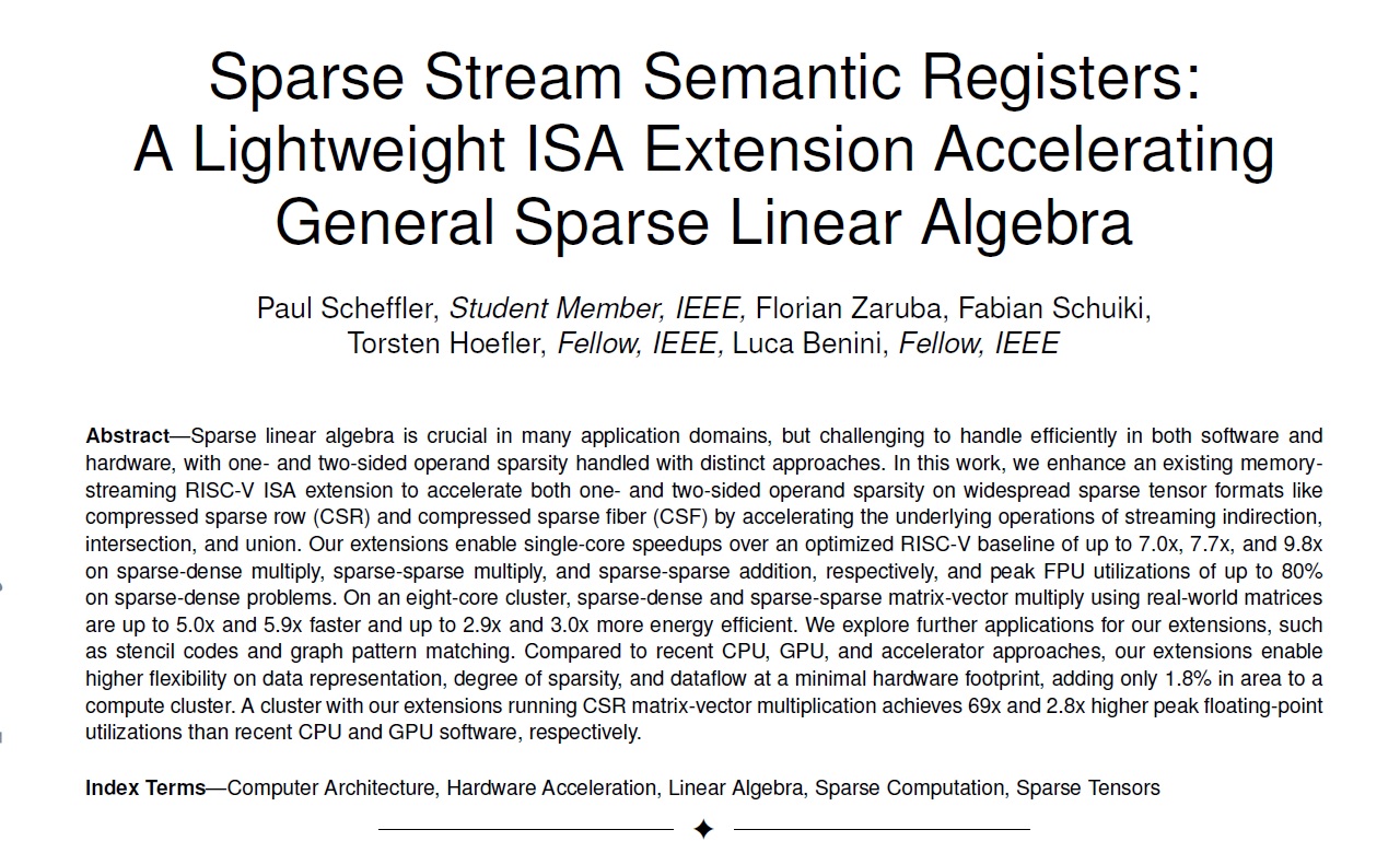 OGAWA, Tadashi on Twitter: "=> "Sparse Stream Semantic Registers: A Lightweight ISA Extension ...