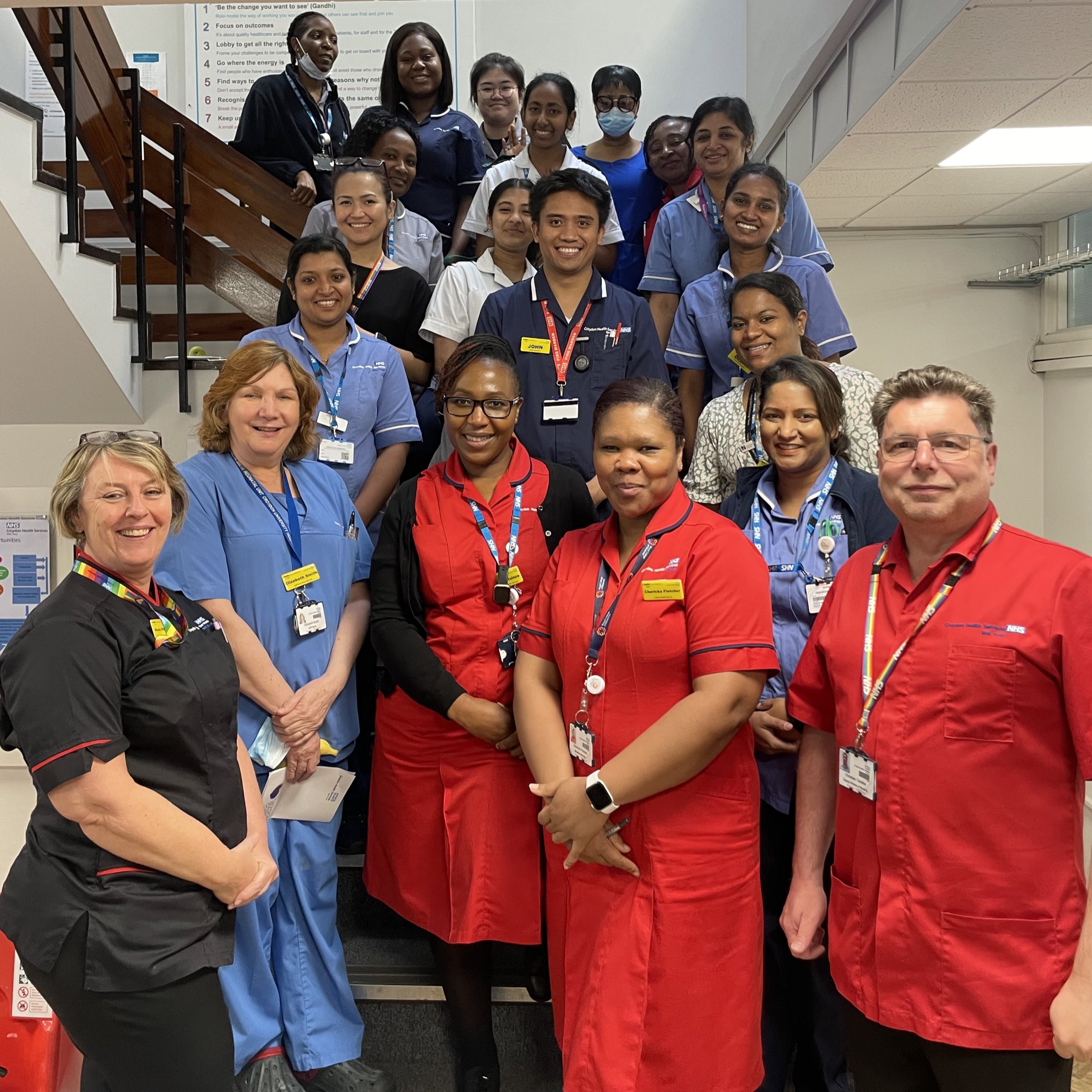 Croydon University Hospital Logo Woman And Emergency Workers In