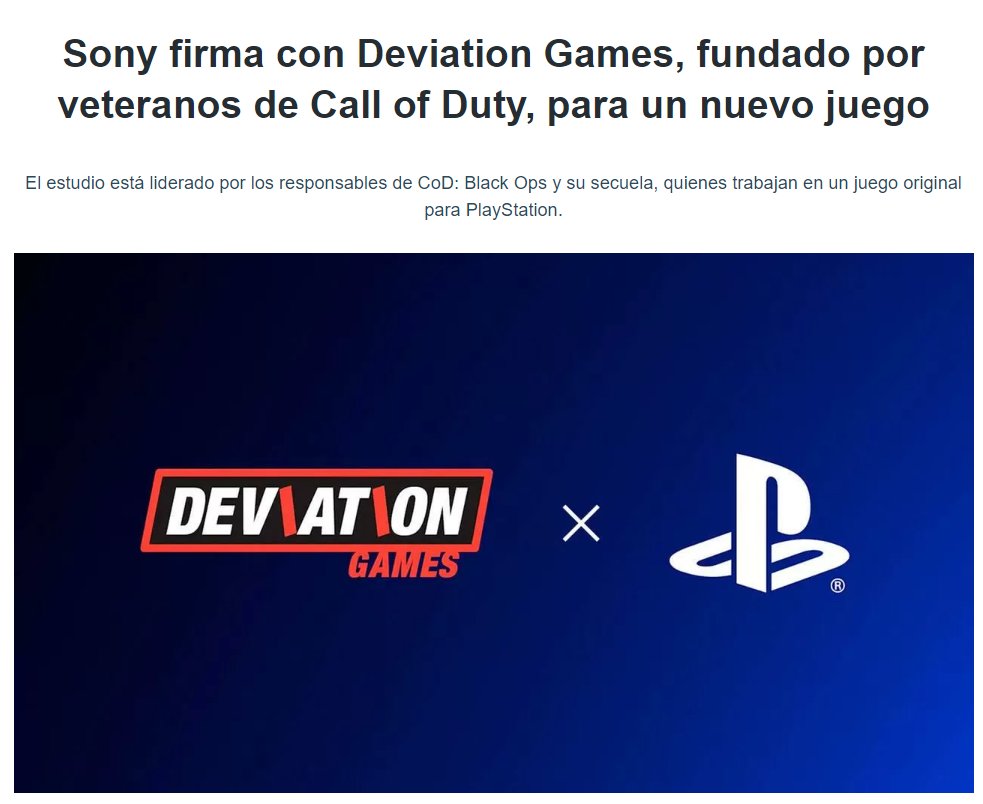 Alejandro Piamo on Twitter: "RT @poliwa_93: - En 2022 Sony firma con Deviation Games para crear ...