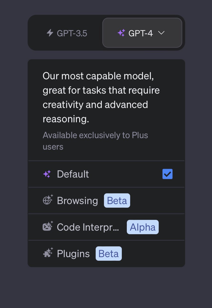 Sam Altman on Twitter: "all ChatGPT Plus users getting browsing and plugins over the next week ...
