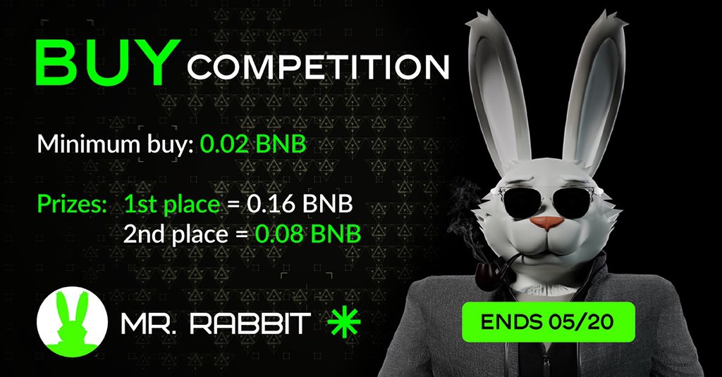 Mr Rabbit Coin Official on Twitter: "💰💰 MR RABBIT BUY COMPETITION 💰💰 Follow the rabbit 🐰 👉🏻 Buy ...