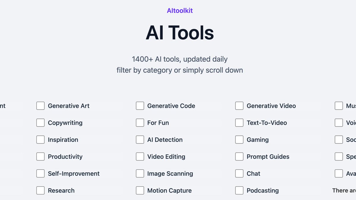 danney.eth on Twitter: "Just officially released my AI tool aggregator website 1413 tools in the ...