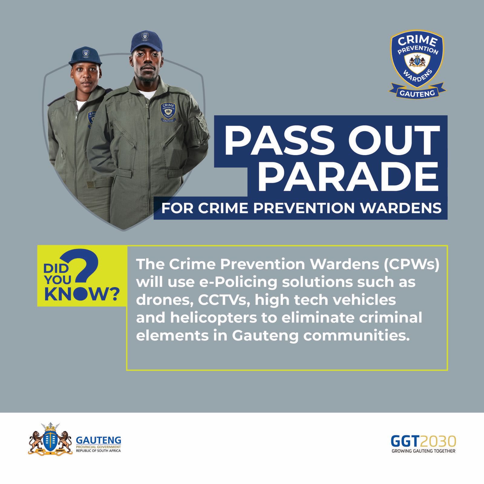 Gauteng Provincial Gov on Twitter: "6/ The Crime Prevention Wardens (CPWs) will be deployed in ...