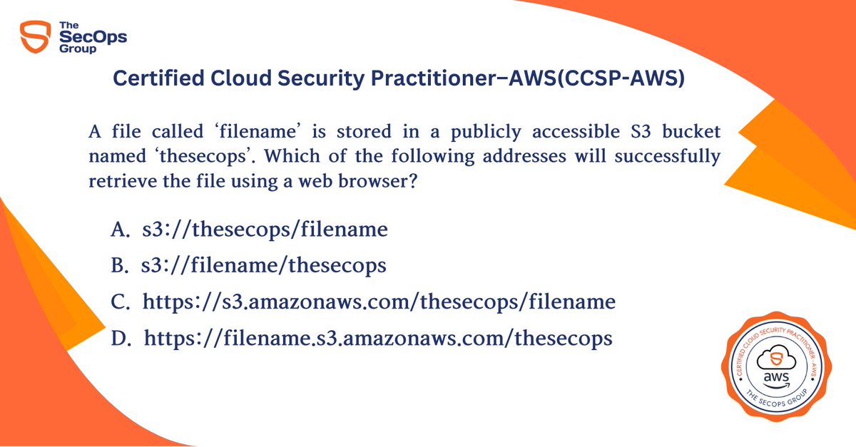The SecOps Group on Twitter: "A sneak peek into our CCSP-AWS exam. Comment below with your ...