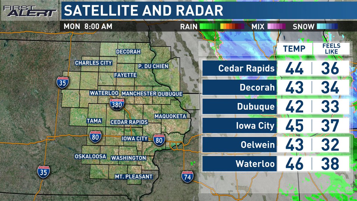 KCRG-TV9 First Alert Weather on Twitter: "Your current conditions and radar this hour."