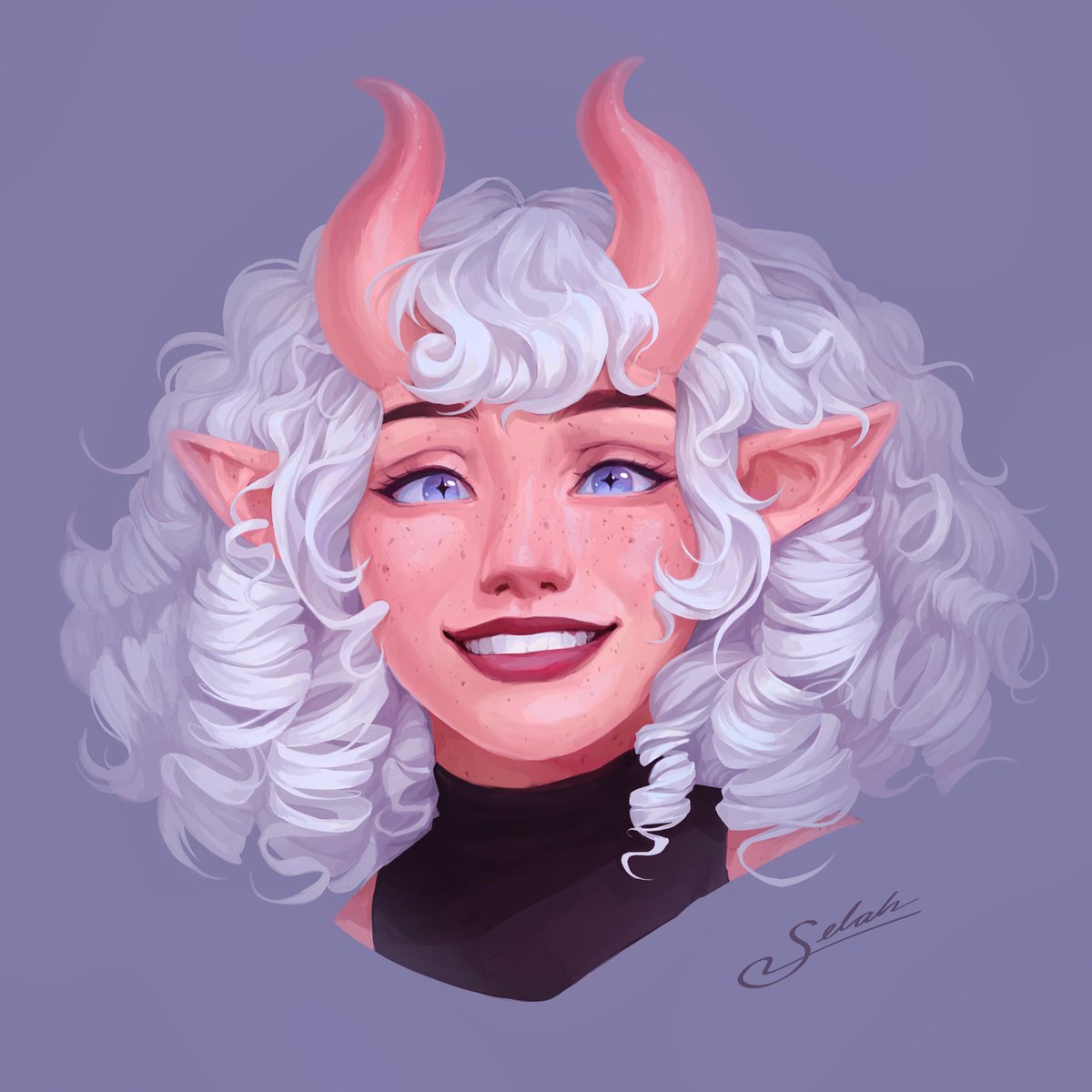 Selah Working On Portfolio On Twitter Curly White Hair ๐ค