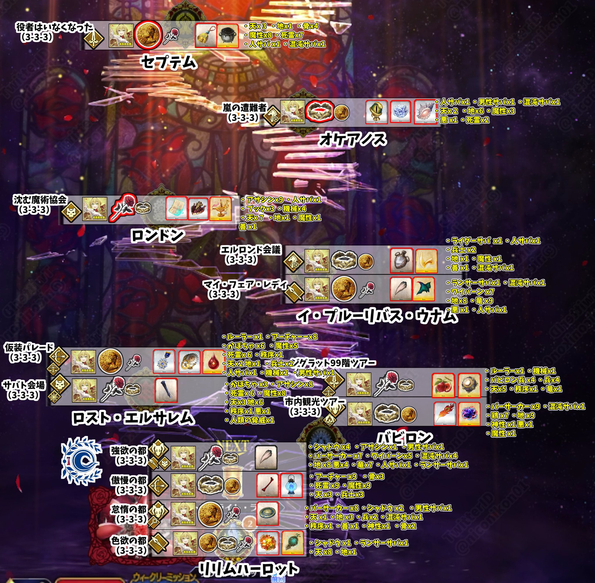 kon@FGO on Twitter: "FGOアーケードコラボイベント 攻略画像まとめ 【06 第15節クリア & セプテムのフリクエ解放 ...