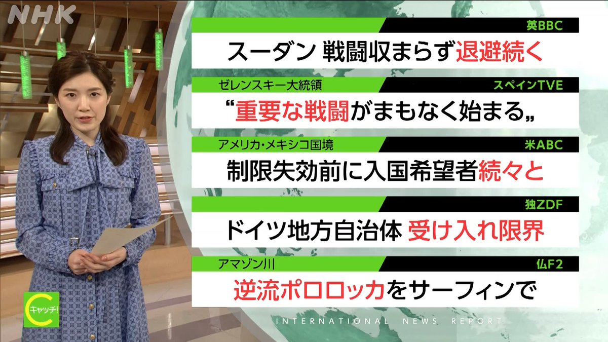 NHK国際報道 on Twitter: "#キャッチ世界のトップニュース 1(月)の放送をNHKプラスで配信中 【解説】 ①ウクライナによる反転攻勢に向け、双方に緊張が高まる ②アメリカ ...