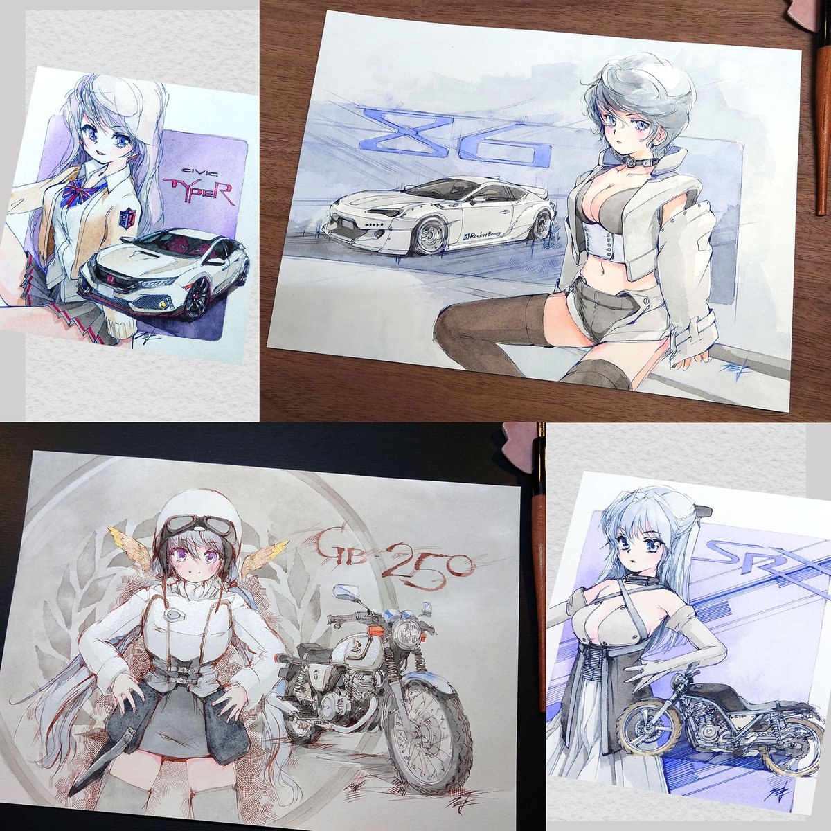「本日、Rinterface /リンターフェイス(輪+インターフェイス)として開業届出したぜ!記念に #車擬人化 #バイク」フミよ@C102日曜東X14aの漫画