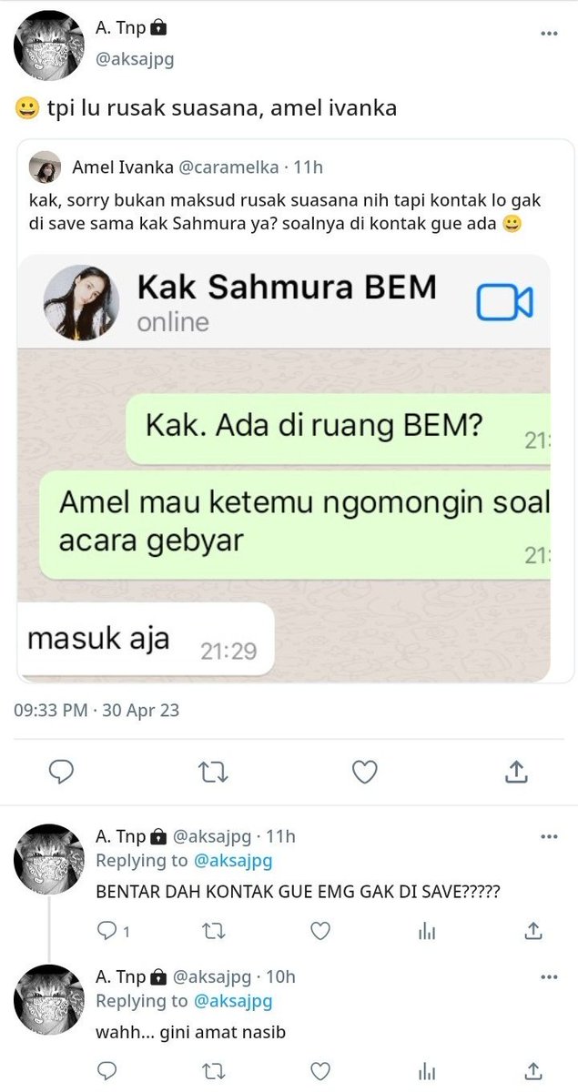 Albi. on Twitter: "05. Gak di save contact + tukang halu."