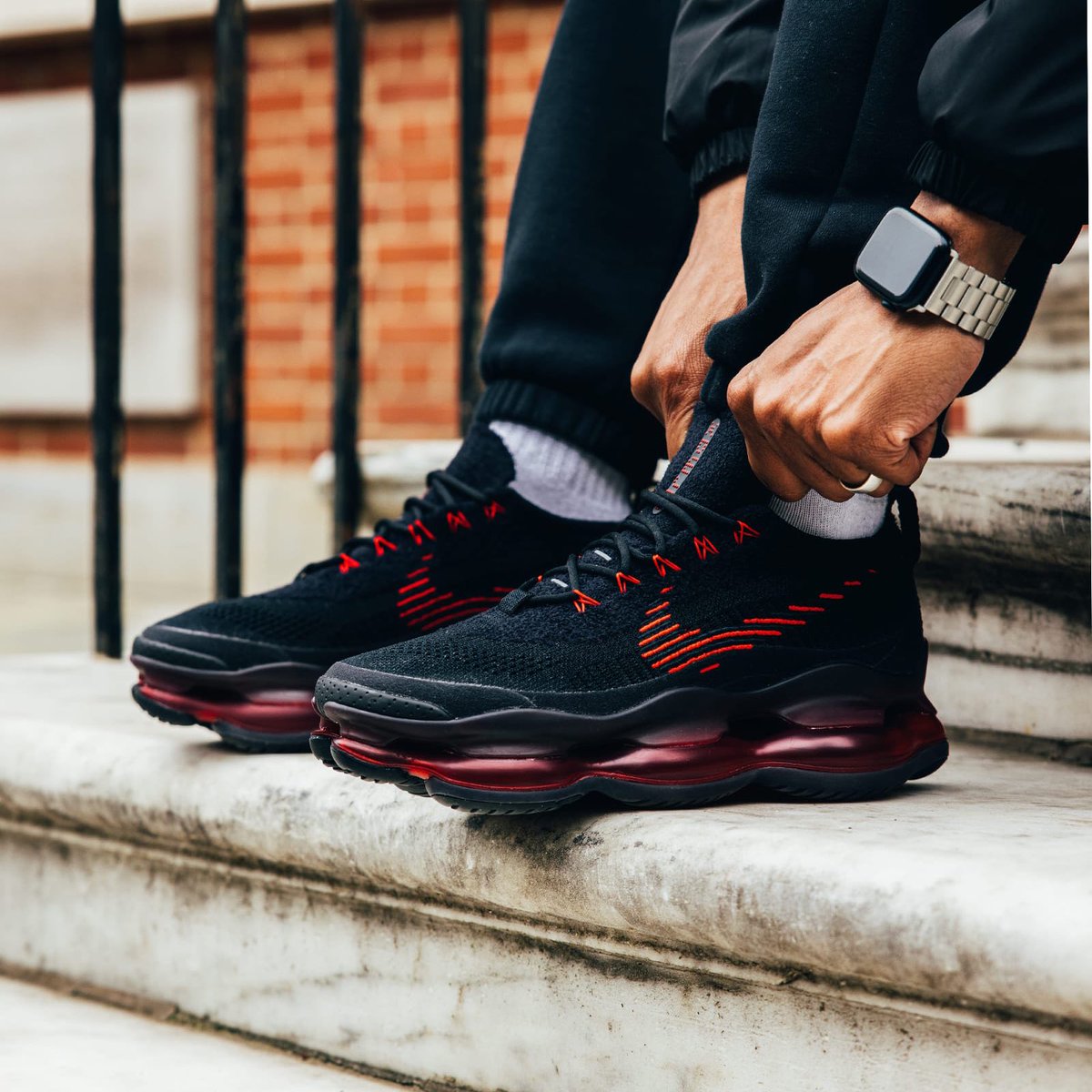 SNKR_TWITR on Twitter: "AD: Nike Air Max Scorpion Flyknit ‘Black/University Red’ available here ...