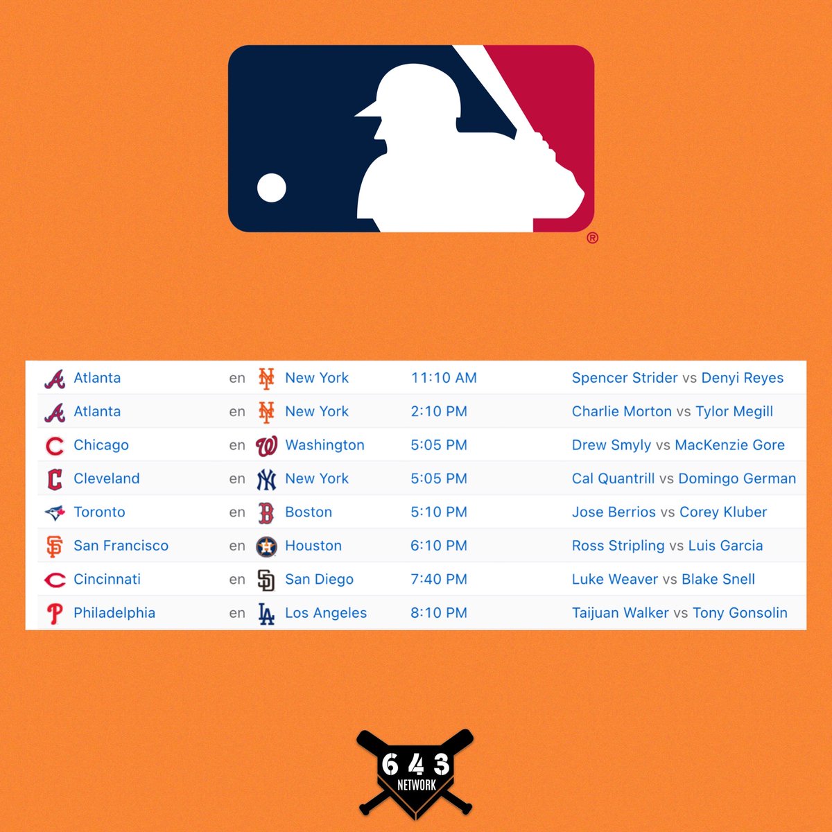 Invictos🏆 on Twitter: "RT @643Network: ¡Hoy se juega pelota! 😀 Estos son los juegos del día en ...