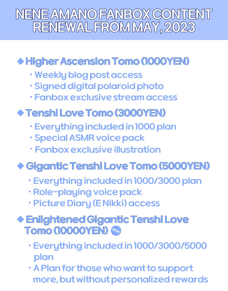 Nene Amano☁️😇 天野寧々 VTuber | ASMR on Twitter: "FANBOX Plan Changes from May! More details in the ...