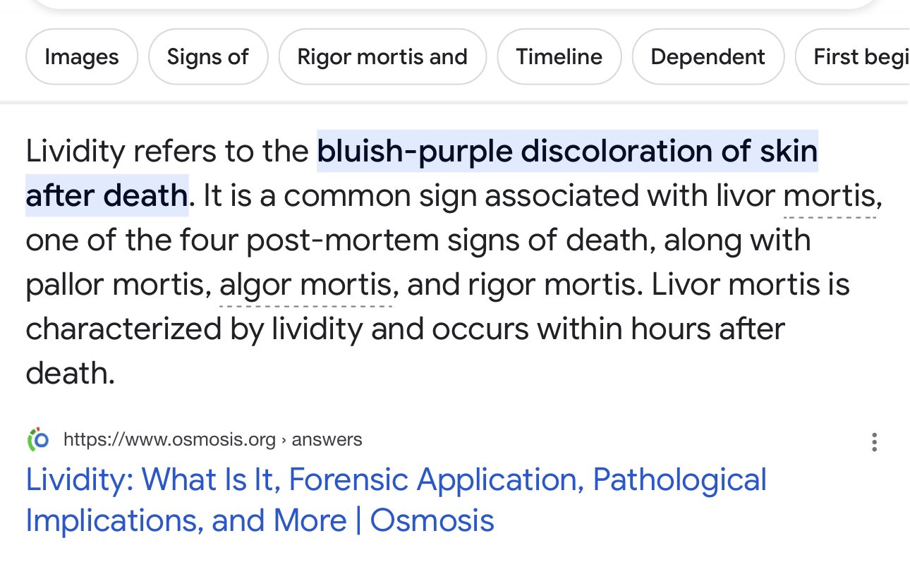 Algor Mortis Timeline