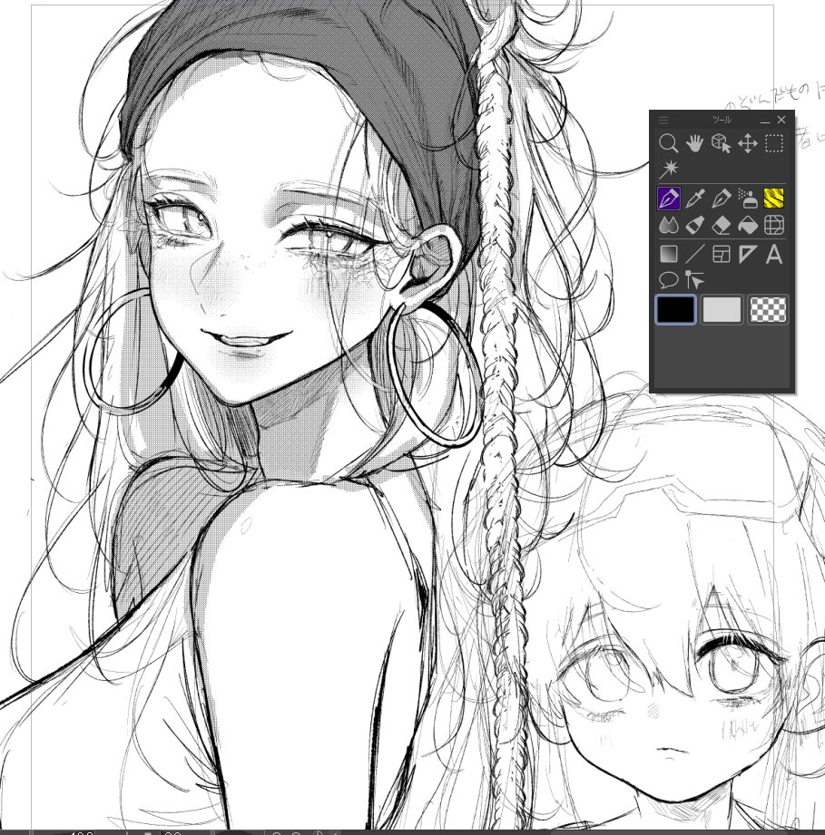 「やっと見やすい線になってきた気がする…デジタル一生分からない」𝑂𝑈𝐺𝐴の漫画