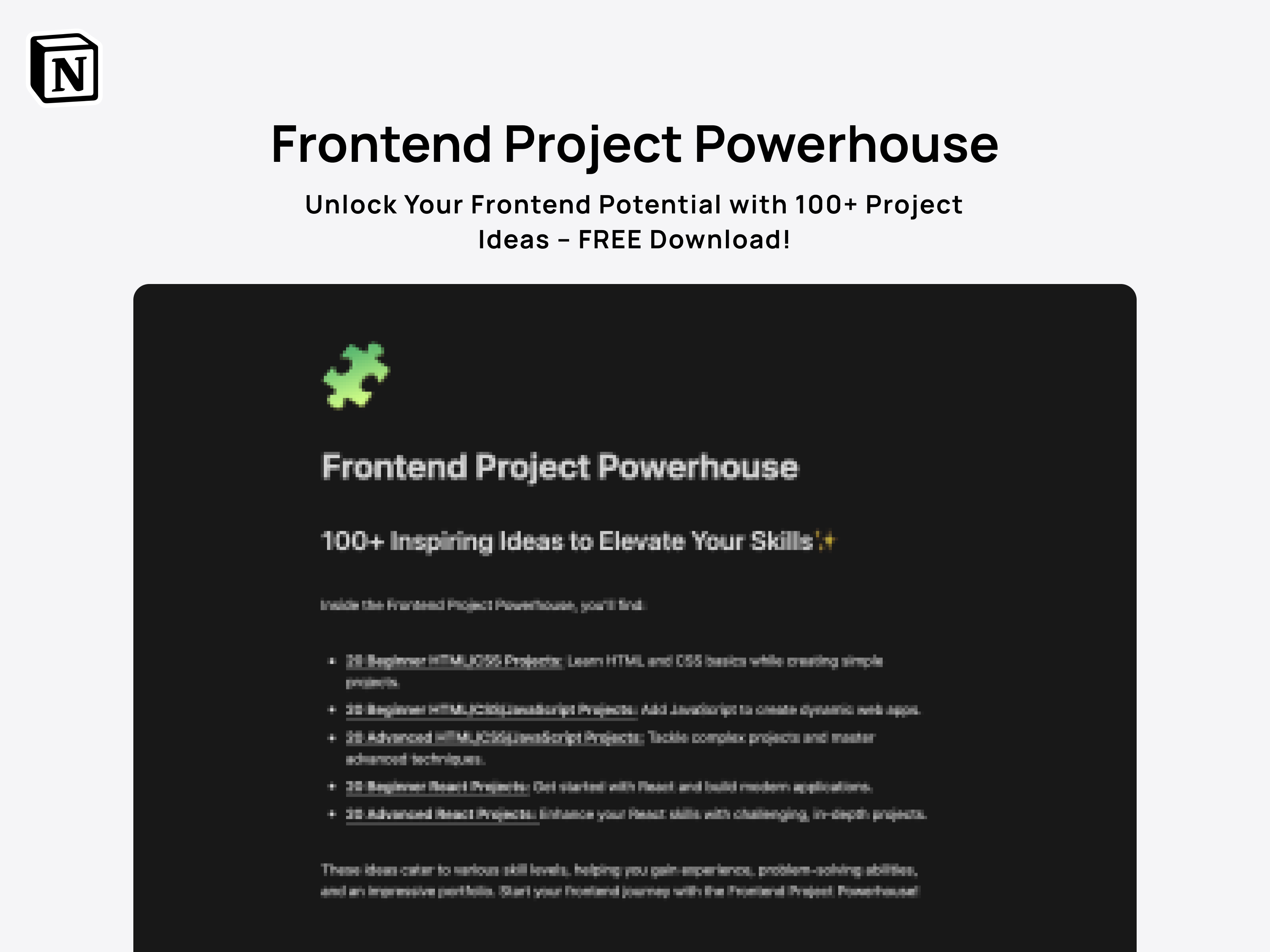 Namya on Twitter: "Get your FREE Frontend Project Powerhouse! 🌟 Most beginners struggle to find ...
