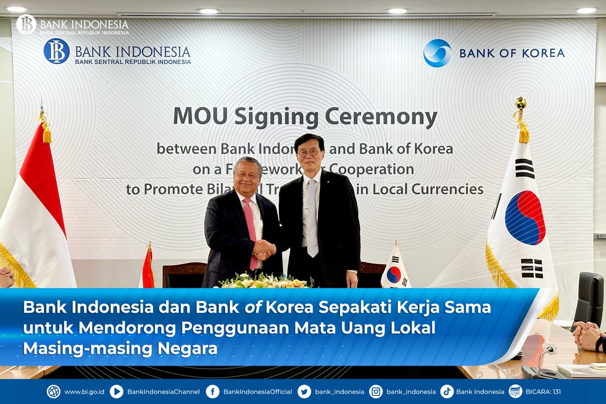 Bank Indonesia on Twitter: "BI dan Bank of Korea menyepakati kerja sama untuk mendorong ...