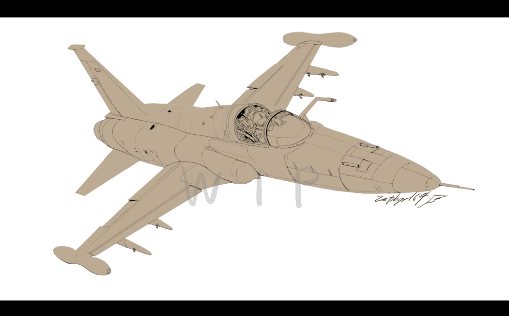 「少し飛行機お絵描きマンWIP」Zephyr@C104月東ホ39aの漫画