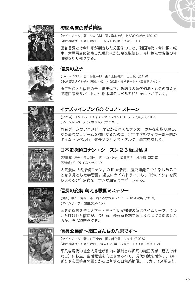 信長名鑑信長受容史研究 On Twitter 織田信長の元に転生・タイムスリップした人がどれくらいいるのか調べた(57)