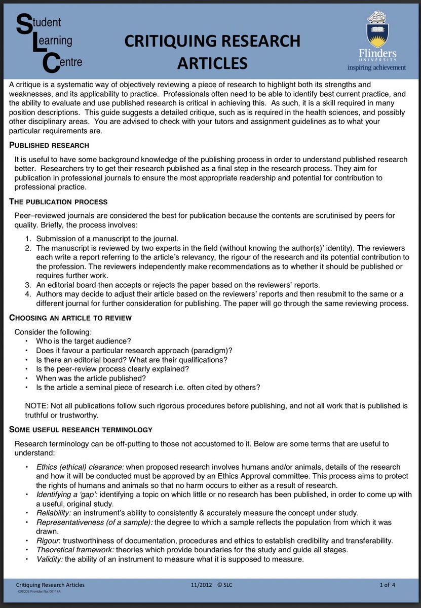 الأكاديميون السعوديون on Twitter: "📍| دليل مفيد لنقد وتقييم الأبحاث العلمية، يعرض مجموعة أسئلة ...
