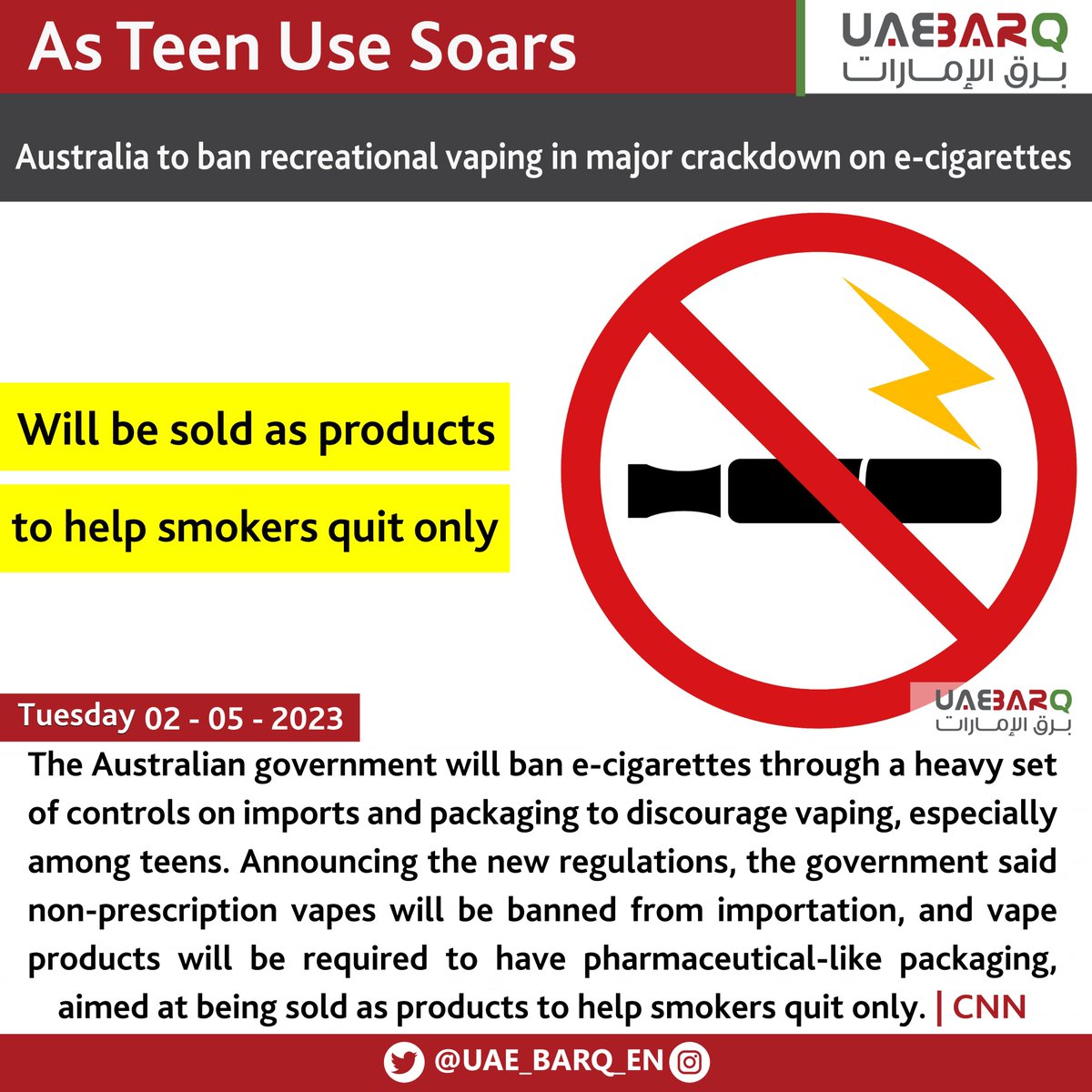 Uae Barq On Twitter Australia To Ban Recreational Vaping In Major