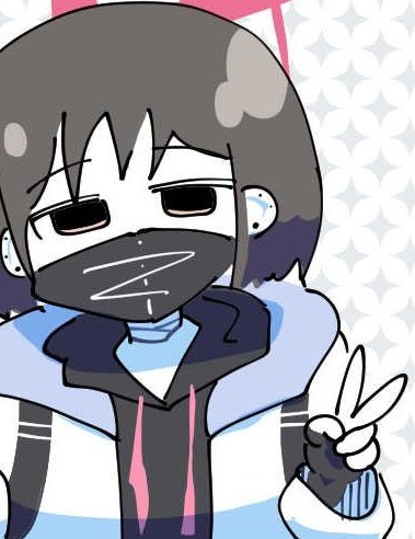 1girl v mouth mask mask solo black hair black eyes illustration images