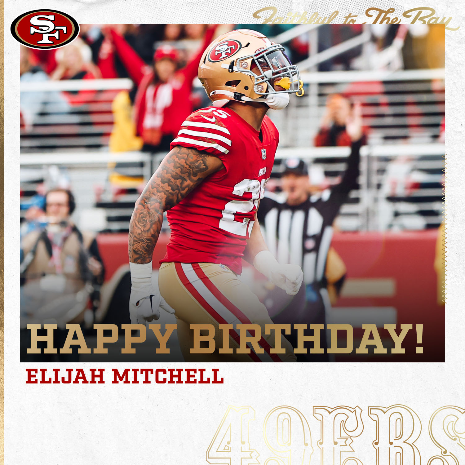 Happy Birthday 49ers Logo Uninflated San Francisco 49ers Multi Color