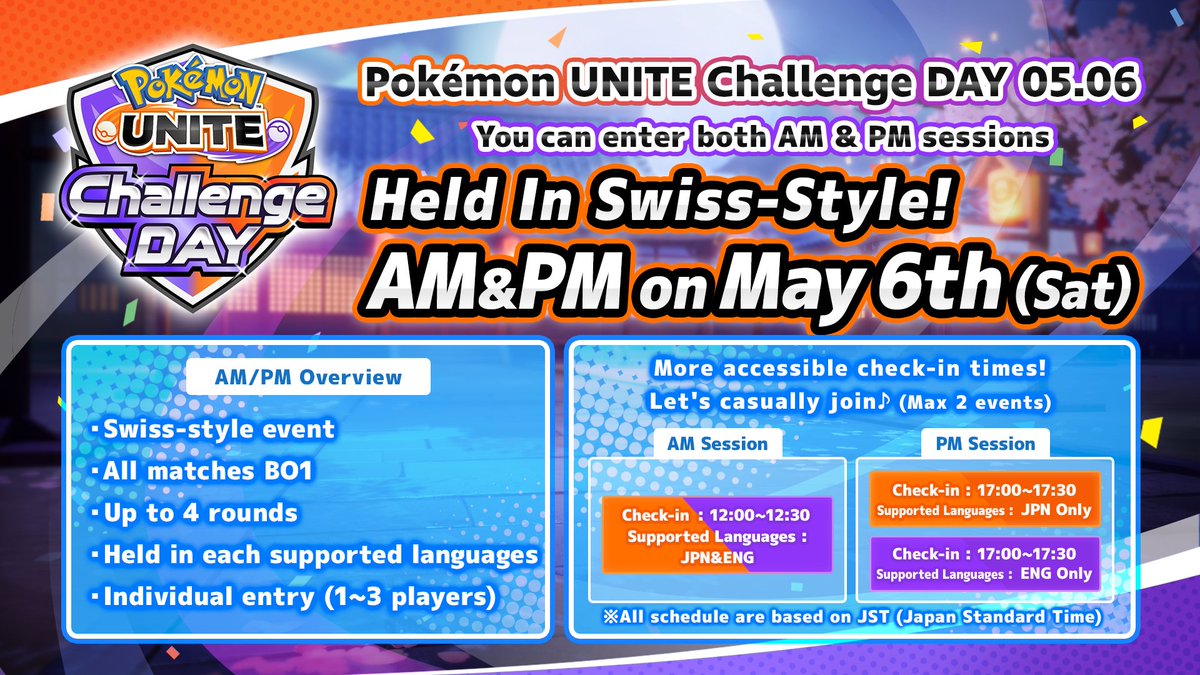 Pokémon UNITE 공식 on Twitter: "#챌린지데이 동료와 WCS2023에 등록! 캠페인 내용 개인 참가제 챌린지데이에서 만난 팀원 【5명】과 WCS2023에 ...