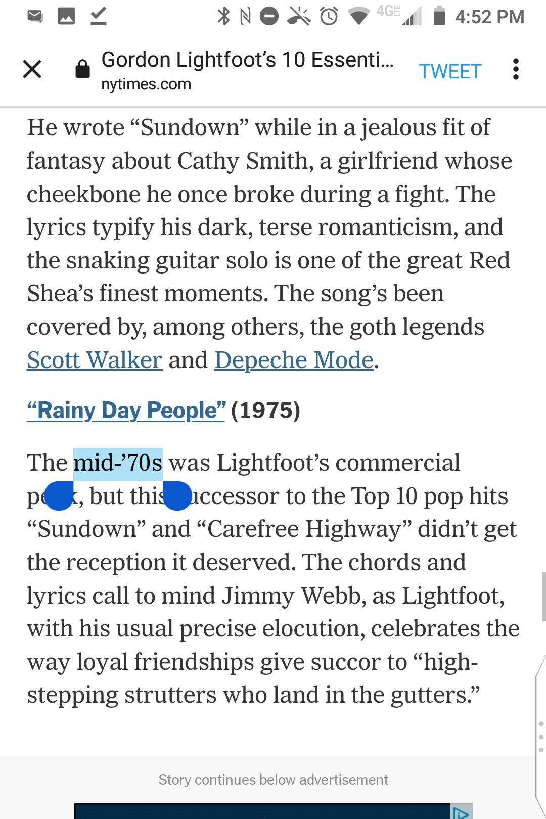 The New York Times on Twitter: "Gordon Lightfoot, the Canadian singer-songwriter who died on ...