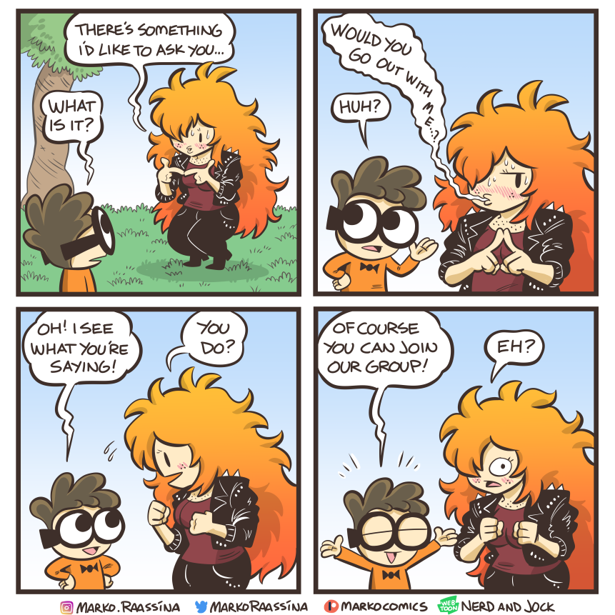 「New Nerd and Jock episode on Webtoons! A new challenge appea」Marko ...